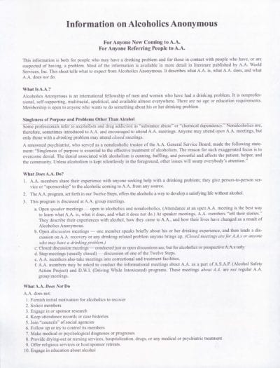 Information on Alcoholics Anonymous – Broward County Intergroup